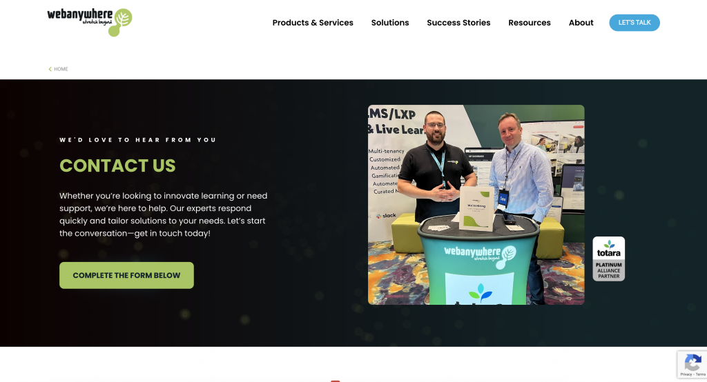 Contact us - Webanywhere